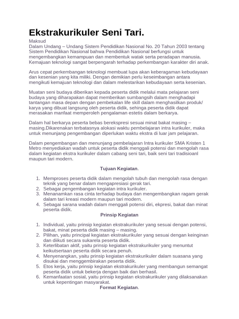 Ekstrakurikuler Kriya | PDF