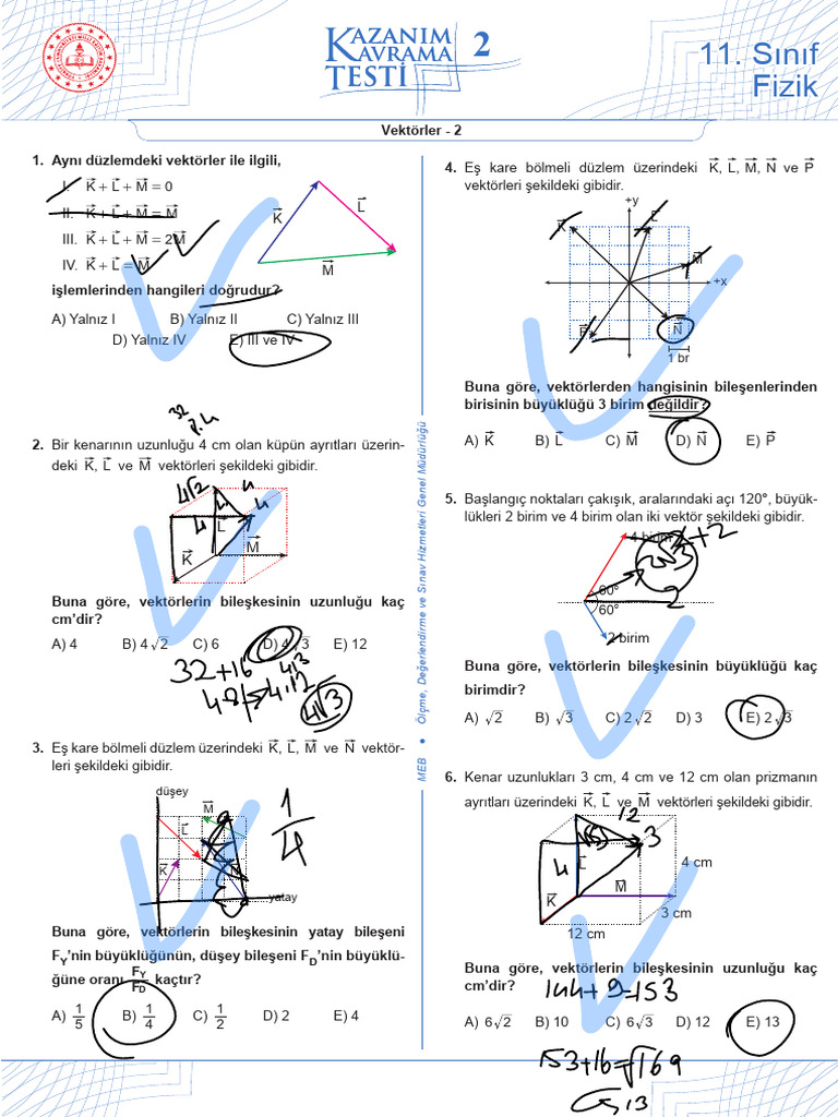 Sınıf Fizik Fizik: I. II. Iii. IV | PDF