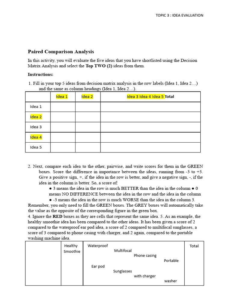Biza - W4 - Paired Comparison Analysis | PDF | Applied Mathematics