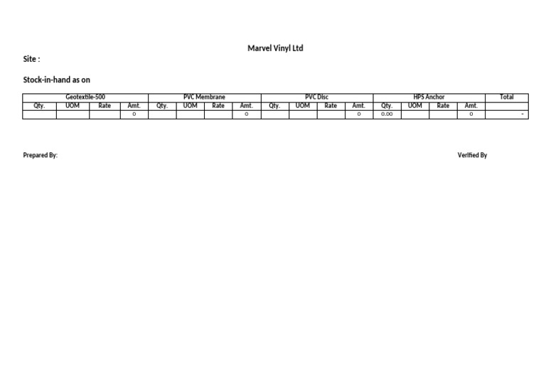 Closing Stock Format | PDF