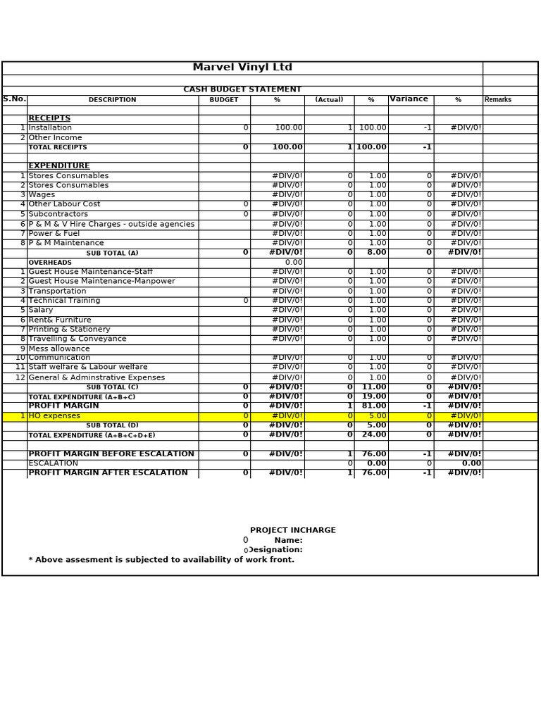 Budget Format | PDF | Expense | Economies