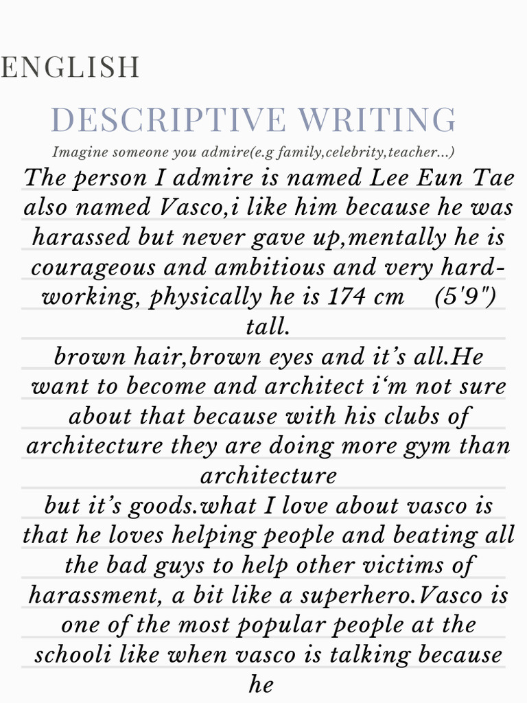 Descriptive Writing | PDF