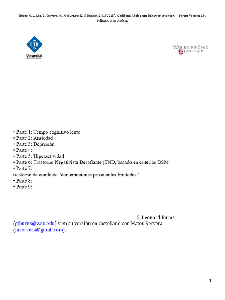 CABI 2015 Padres 2020 | PDF | Desorden hiperactivo y deficit de ...