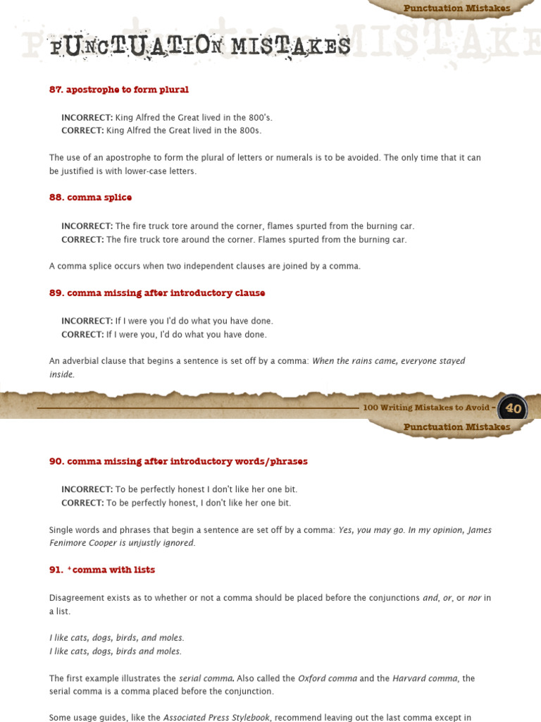 Common Punctuation Mistakes Explained | PDF | Comma | Linguistics