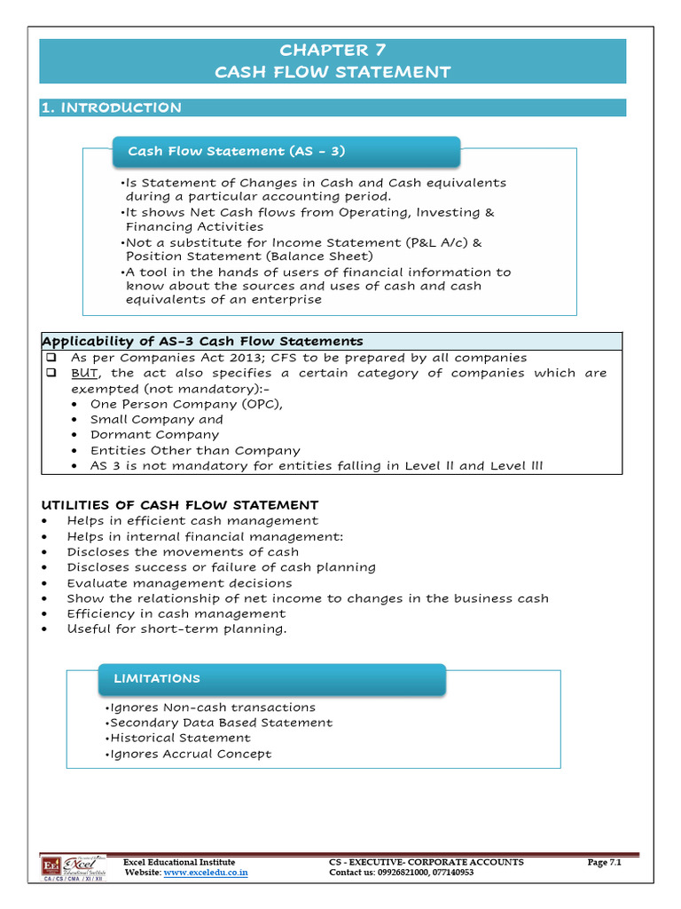Chapter 7 - Cash Flow Statement | PDF | Dividend | Cash Flow Statement