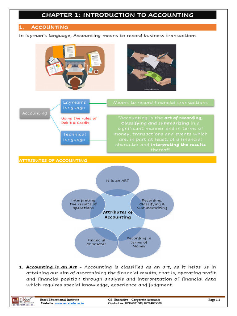 Chapter 1 - Introduction To Accounting - Color Print | PDF | Debits And ...