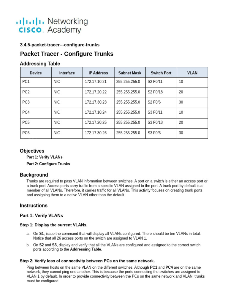 Network Trunk Configuration Guide | PDF | Network Interface Controller ...
