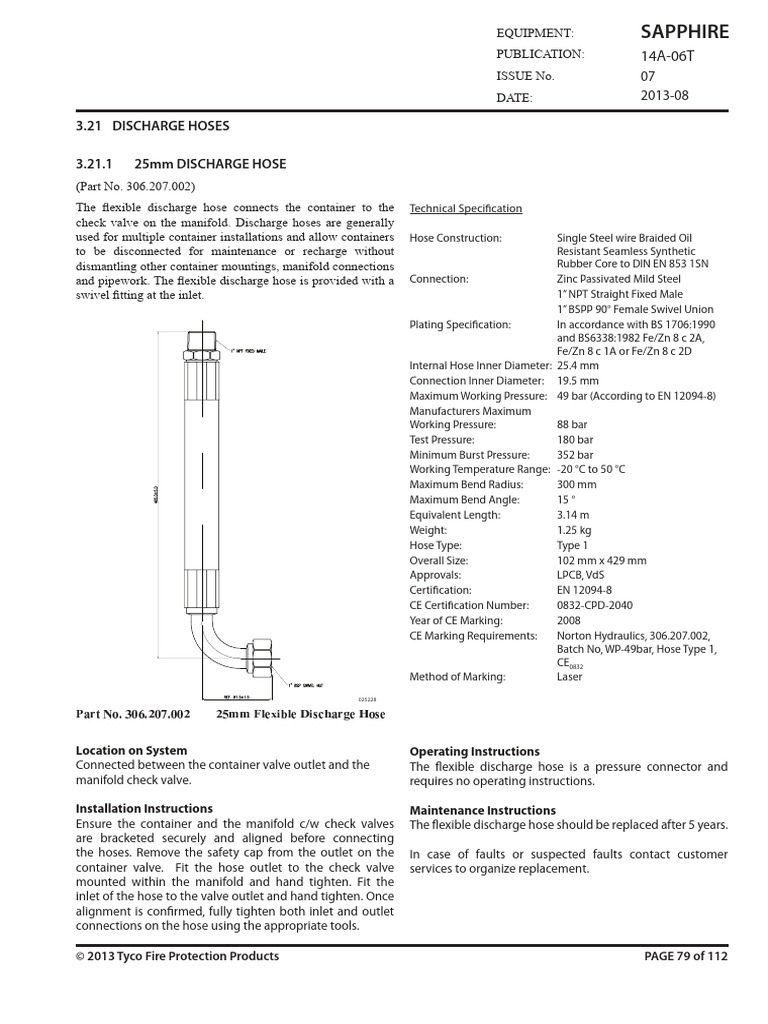 Novec1230 Discharge Hoses | PDF | Valve | Hose