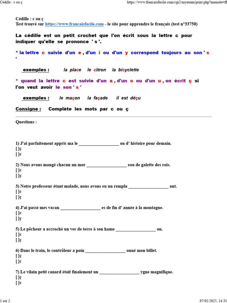 Cédille - C Ou Ç | PDF