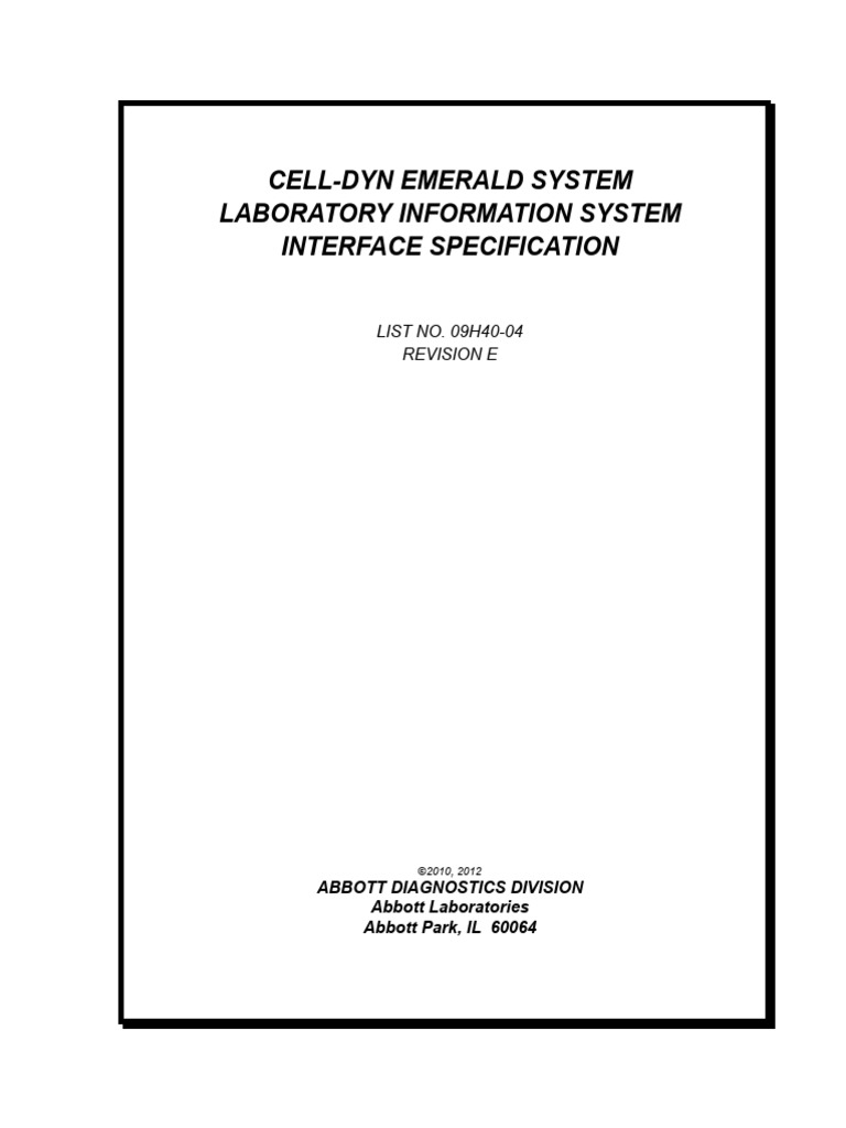 CELL-DYN Emerald | PDF | Data Transmission | Computing