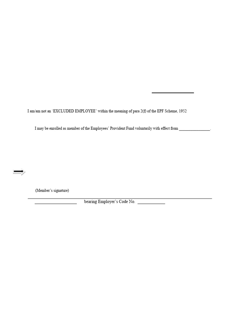 Joint Declaration For EPF VPF | PDF