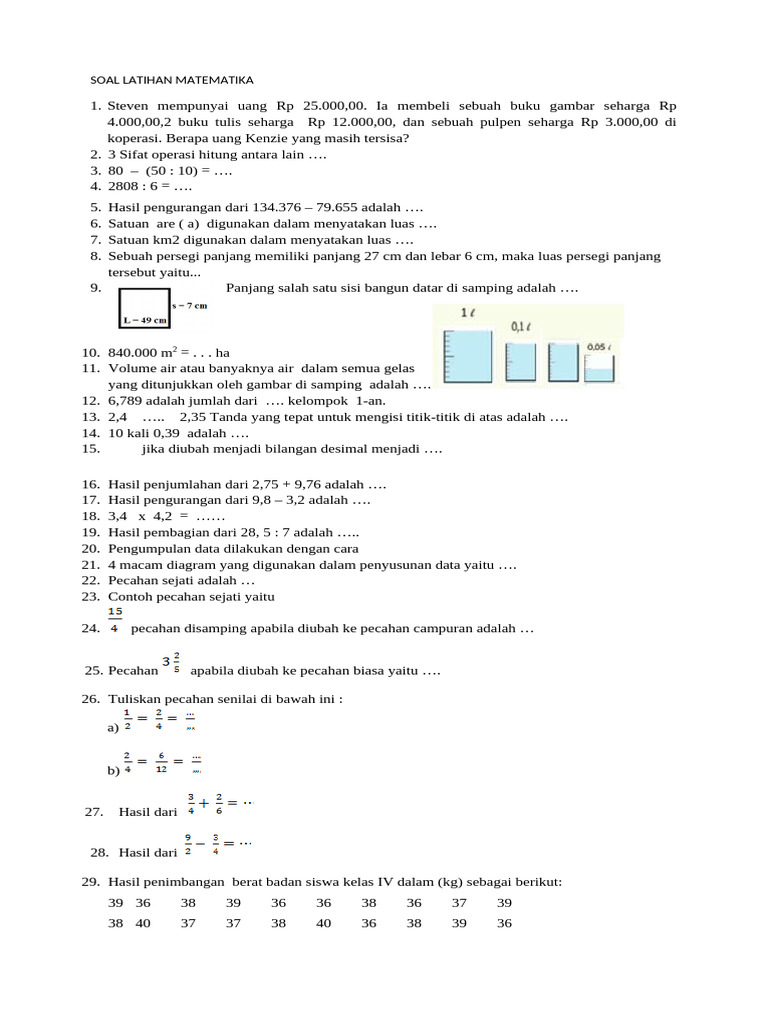 Soal Latihan Matematika SD | PDF