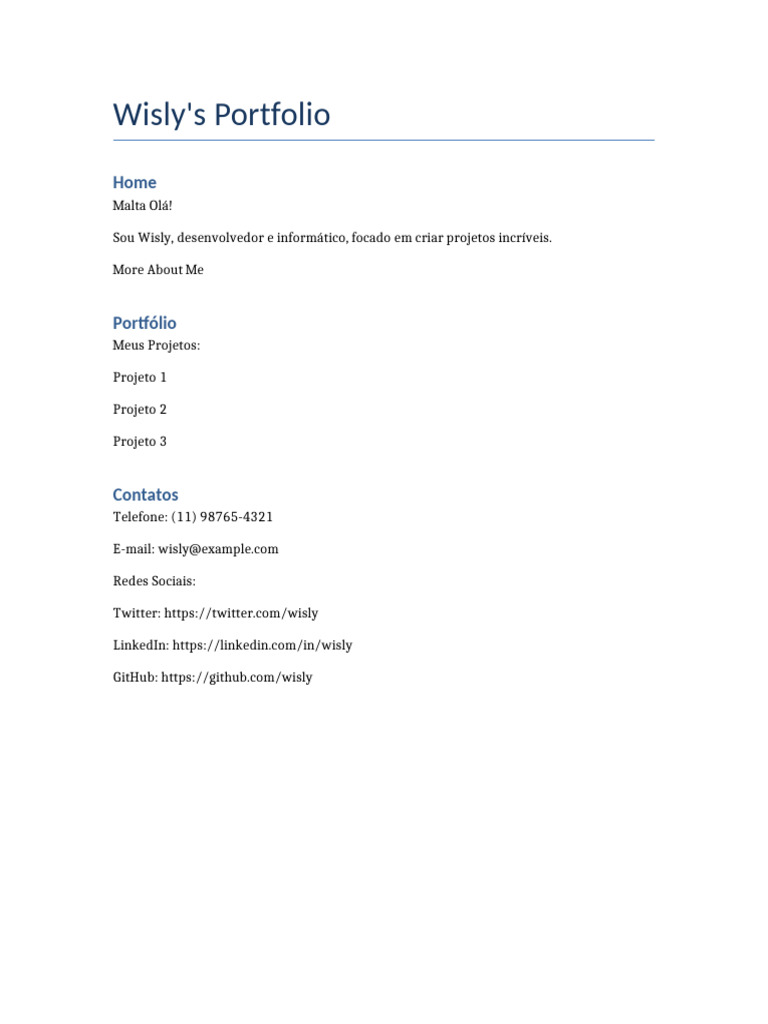 Wisly Portfolio | PDF