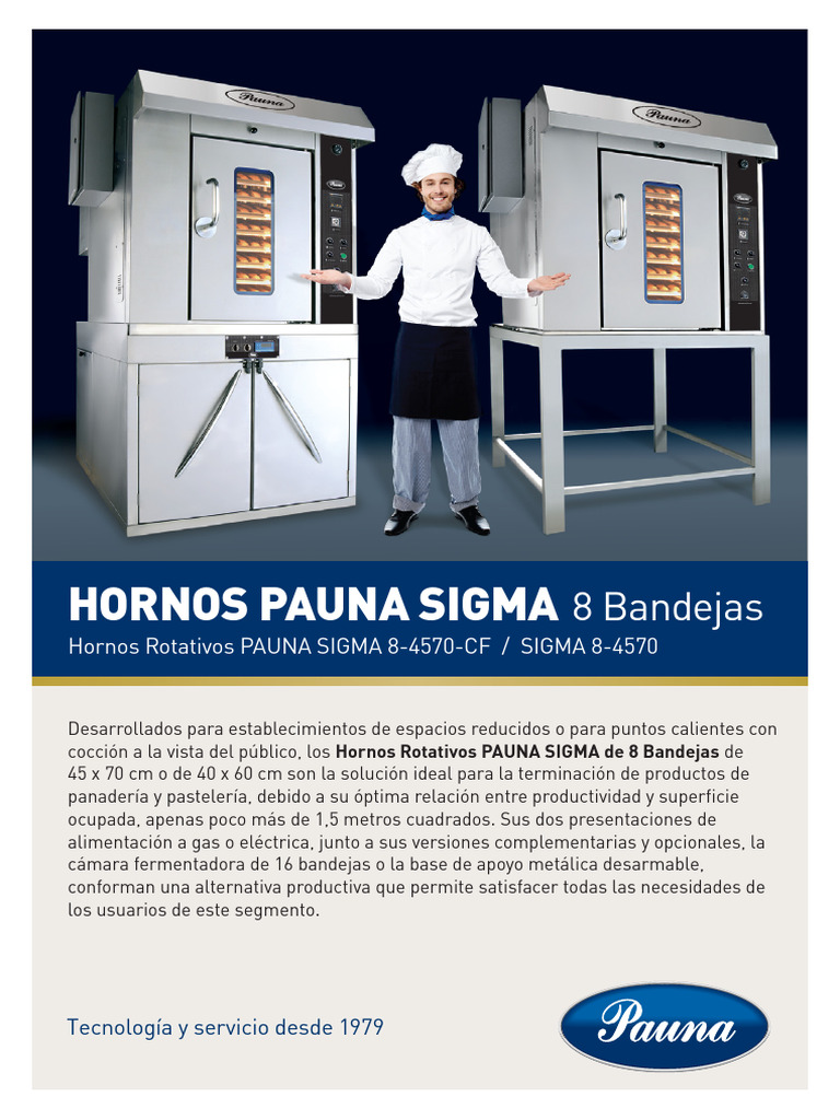 Horno Rotativo PAUNA Sigma 8 Bandejas | PDF
