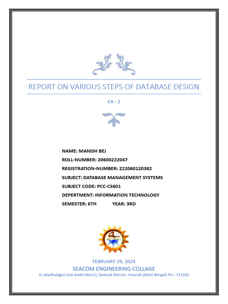 Database Design Steps Explained | PDF | Databases | Database Design