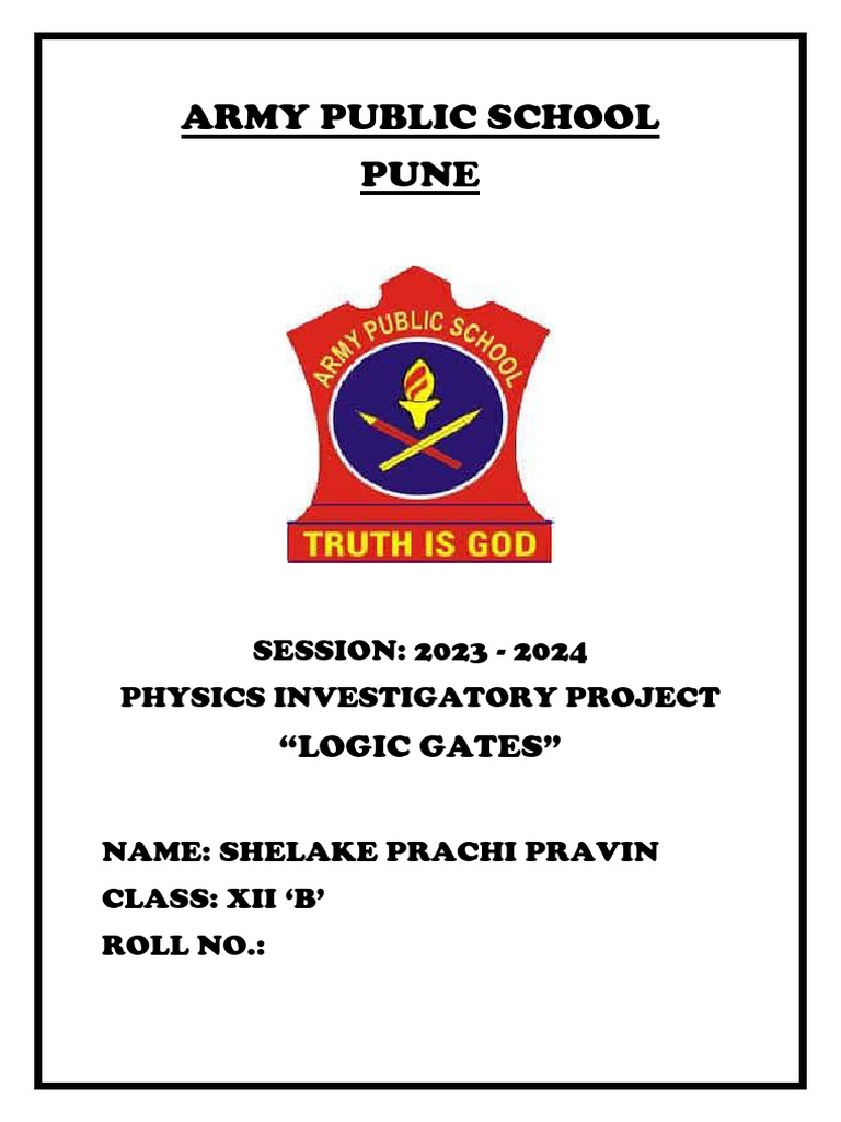 Physics Project | PDF | Logic Gate | Boolean Algebra