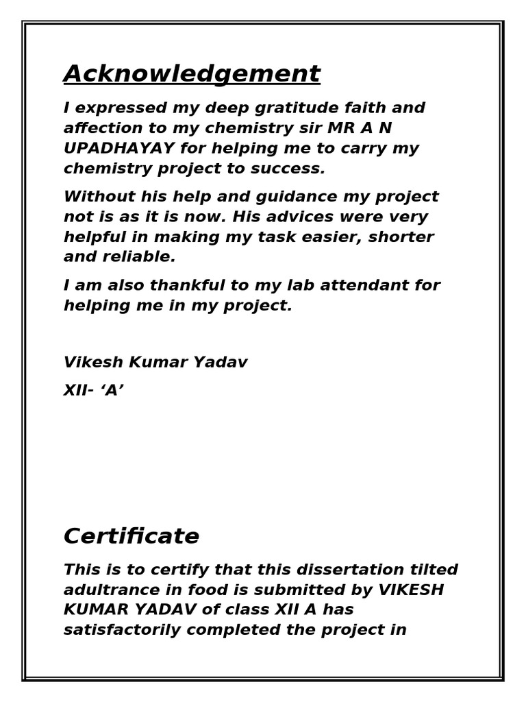 Acknowledgement Cem Project | PDF