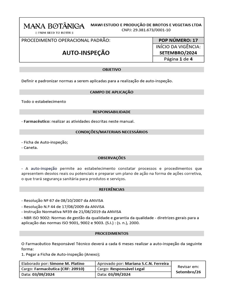 Pop 17 Auto Inspeção Pdf Iso 9000