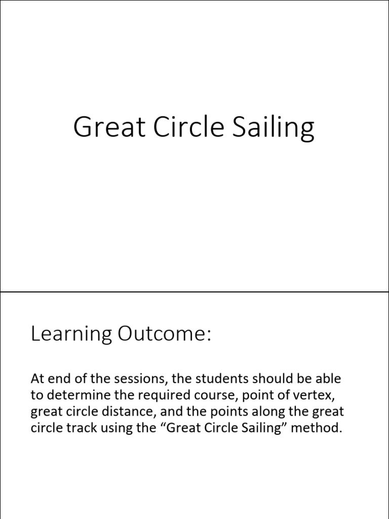 Great Circle Sailing | PDF | Navigation | Trigonometry