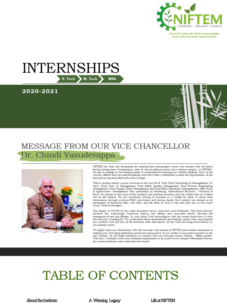 Internship Brochure 2021 | PDF | Foods | Business