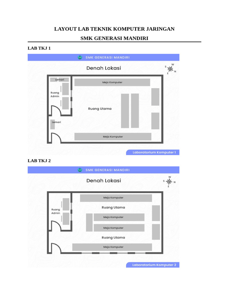 Layout Lab Teknik Komputer Jaringan | PDF
