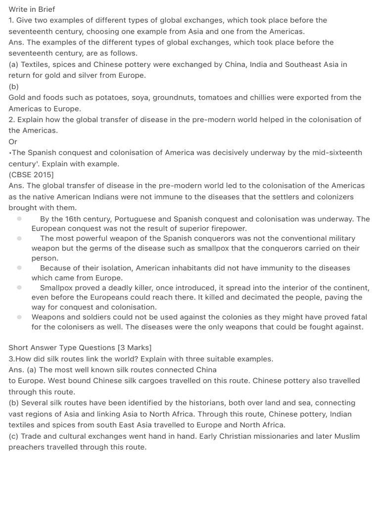 Pre-17th Century Global Exchanges | PDF | Colonialism | European ...