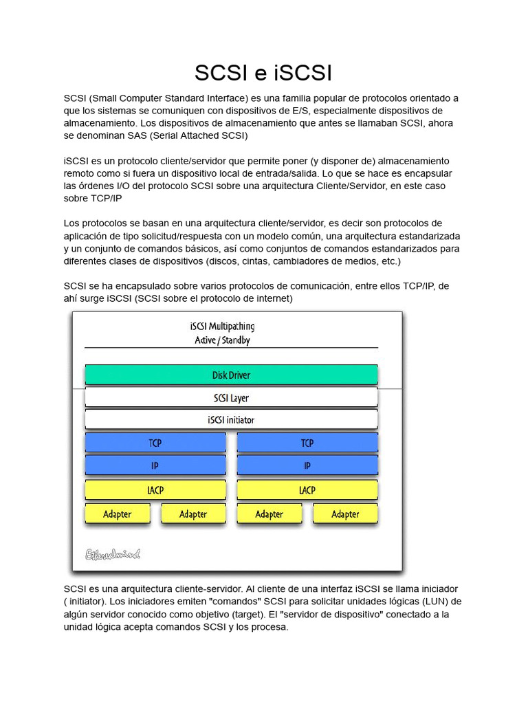 Scsi e Iscsi | PDF | Red de computadoras | Hardware de la computadora