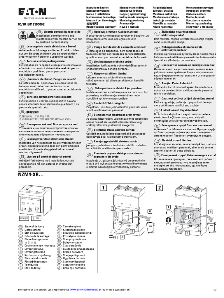 Eaton nzm4 XR Instruction Leaflet Il01210006z | PDF