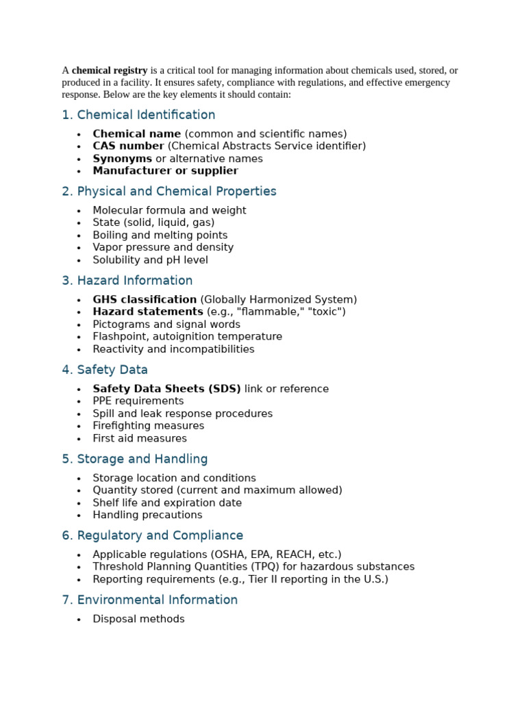 chemical registry | PDF