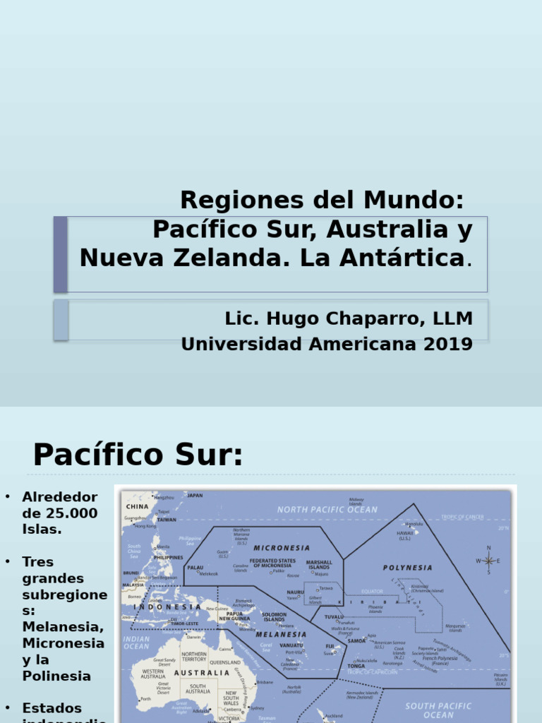 Geopolítica del Pacífico Sur y Antártida | PDF | Oceanía | océano Pacífico
