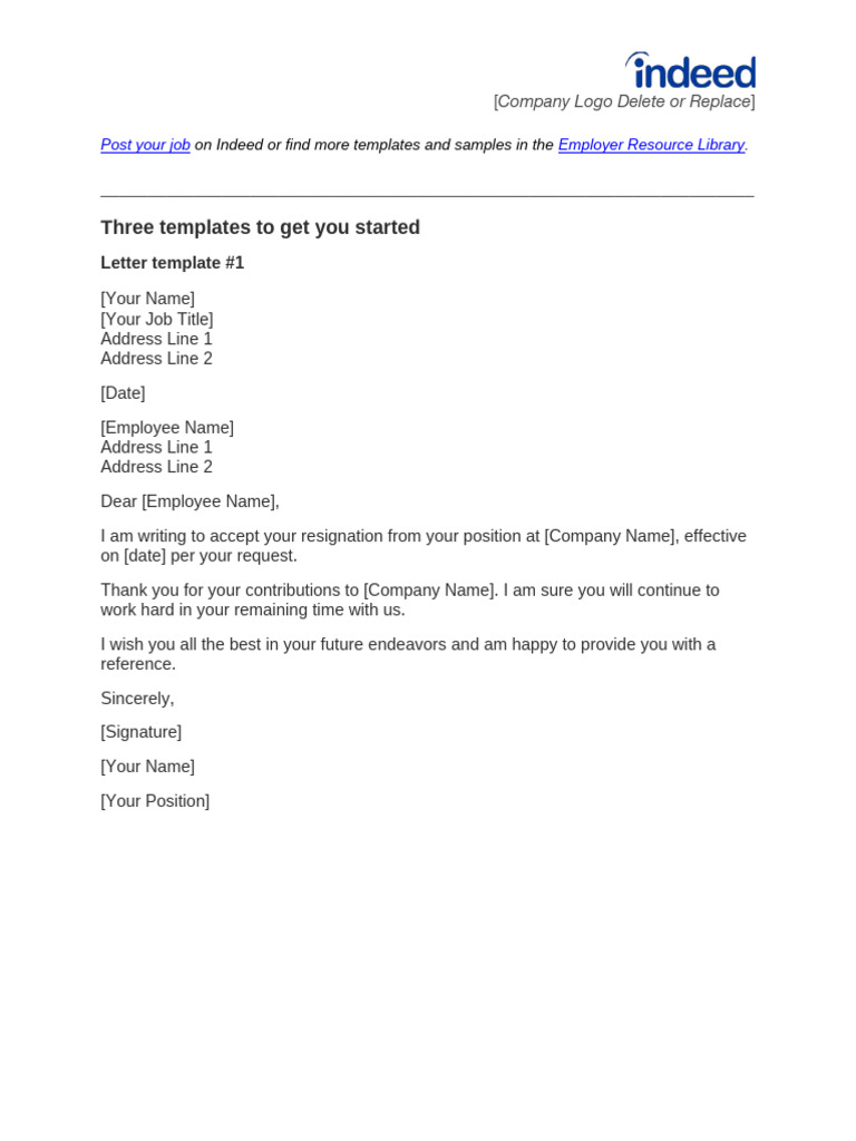 How-To-Write-a-Resignation-Acceptance-Letter-—-Indeed | PDF