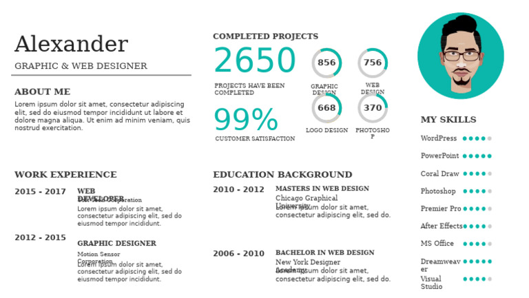 85492-Free CV Template PowerPoint | PDF | Writing | Graphic Design
