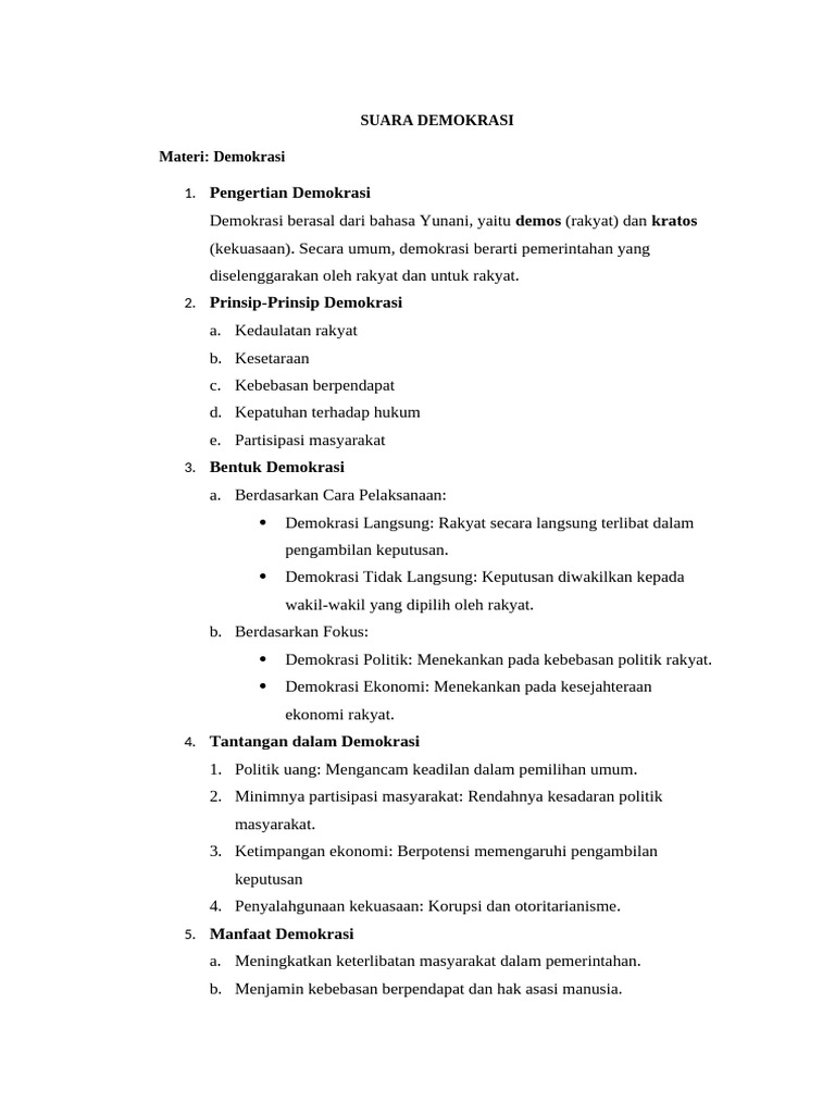 Materi P5 Hari Pertama Suara Demokrasi | PDF
