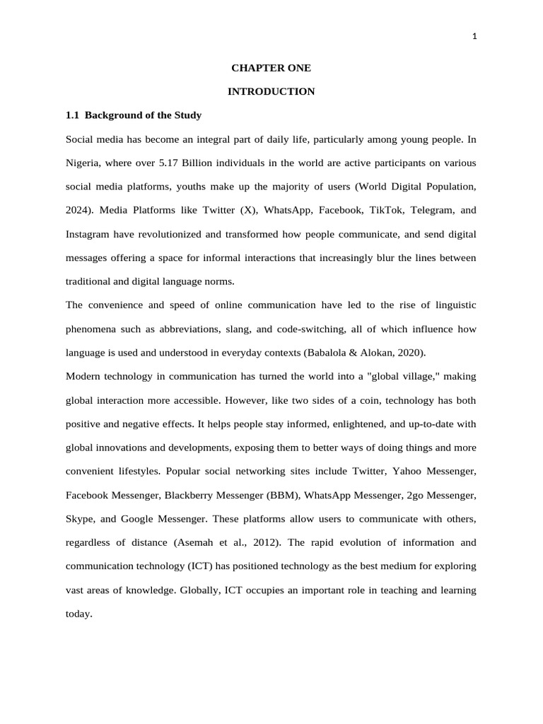 The Impact of Social Media On Language Use Among Nigeria Youths Edited ...