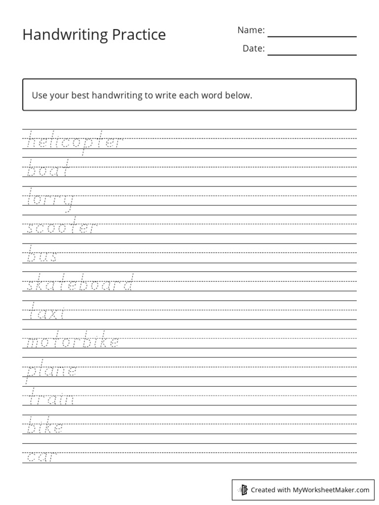 Off We Go Handwriting | PDF