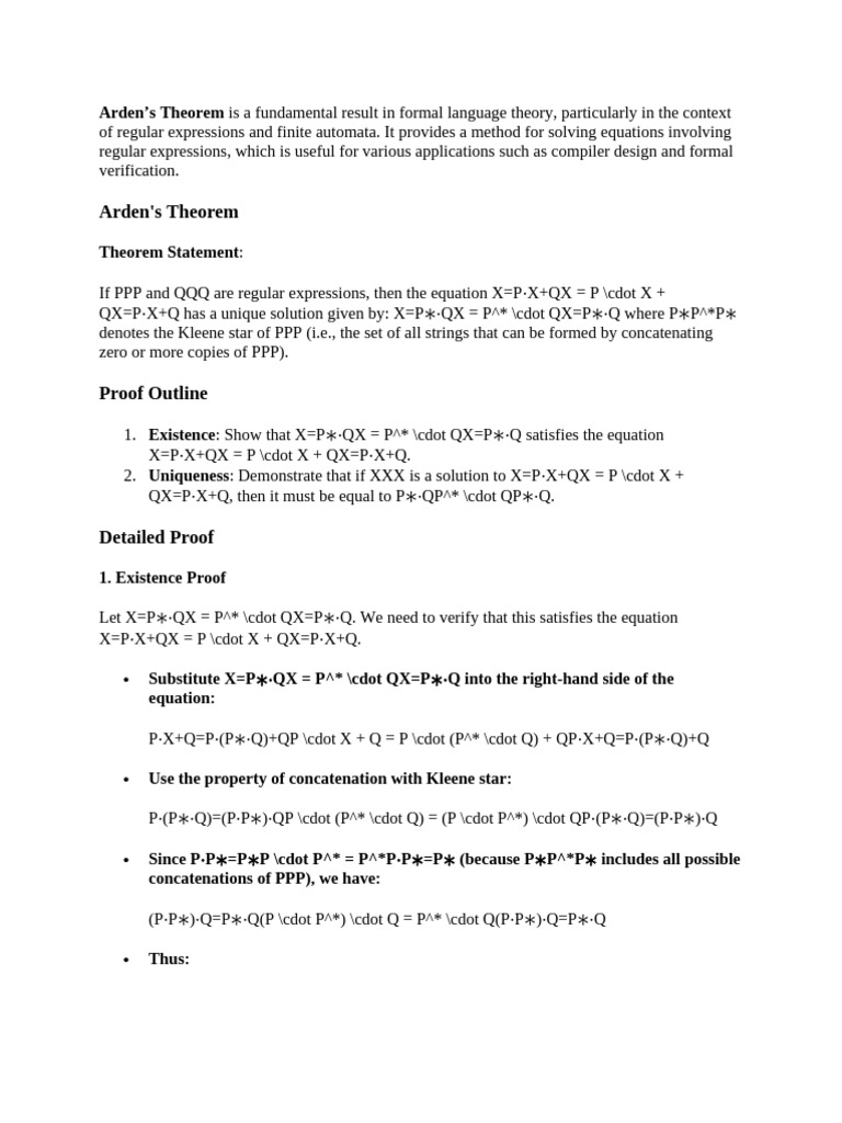 15. Arden Theorem | PDF | Formal Verification | Regular Expression