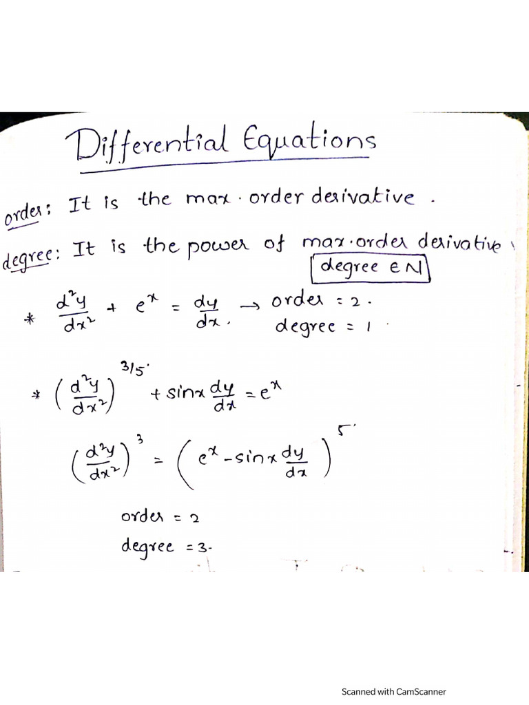 Narayana JEE Maths DIFFERENTIAL EQUATIONS NOTES | PDF