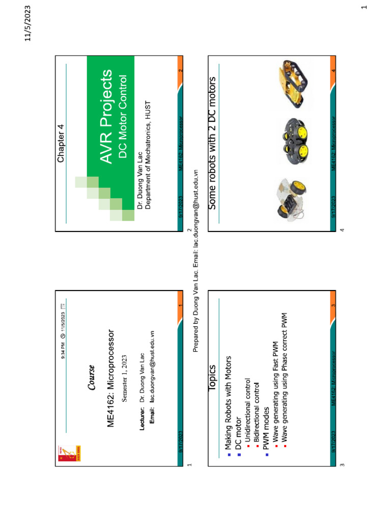 Lec - 19 PWM Programming and DC Motor Control in AVR | PDF