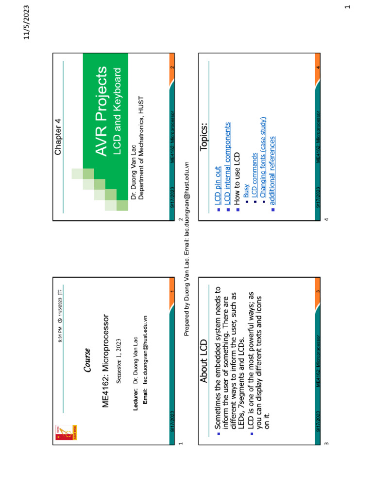 Lec - 17 LCD and Keyboard Interfacing | PDF