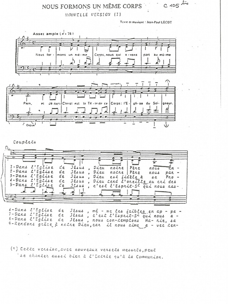 07 Nous Formons Un Meme Corps C 105bis | PDF
