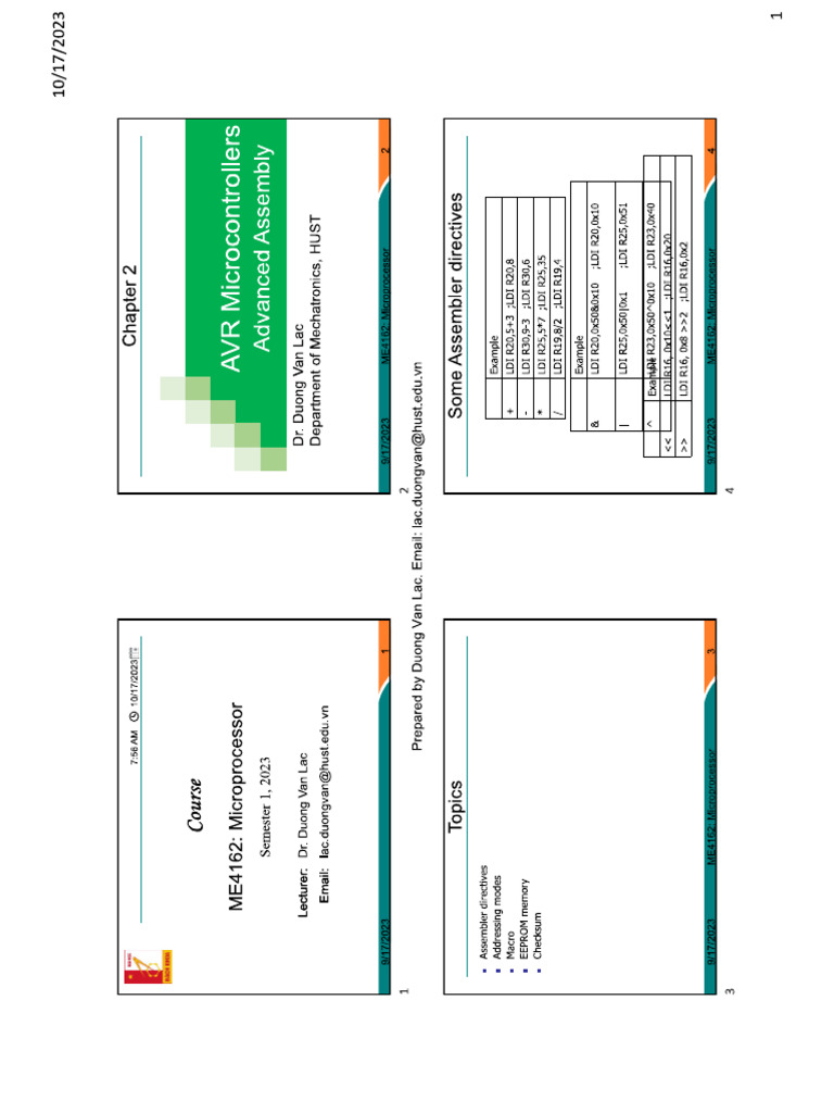 Lec_07 AVR Advanced Assembly Language Programming | PDF