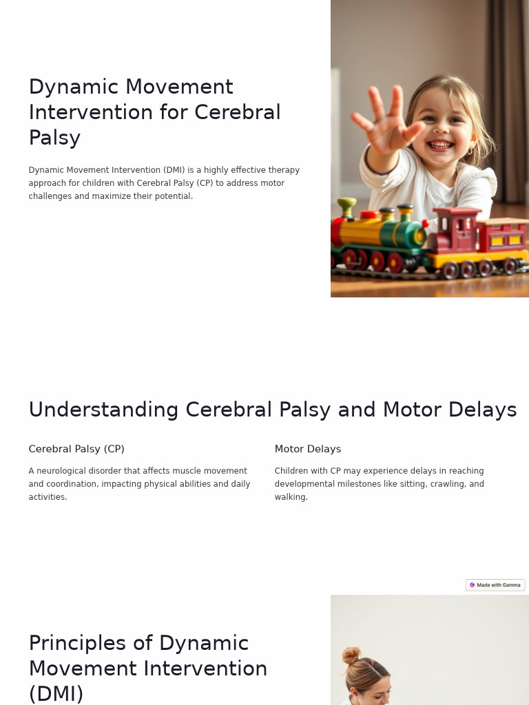 Dynamic Movement Intervention For Cerebral Palsy | PDF | Balance ...