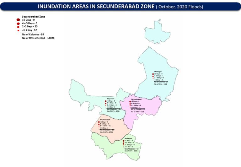 Inundation Areas in Secunderabad Zone | PDF | Disasters | Water