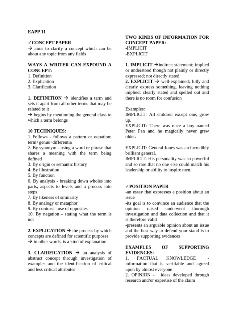 EAPP Concept Paper Position Paper Manifesto Reports | PDF | Information ...