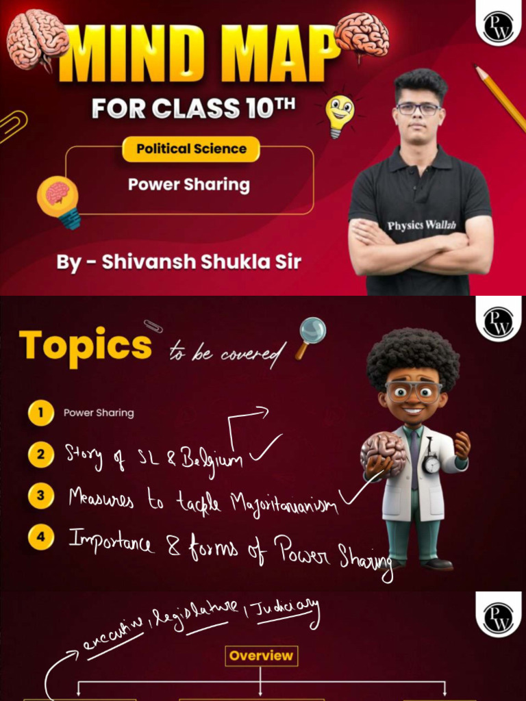 Political Science - Power Sharing - Class Notes - Class 10th Mind Map ...