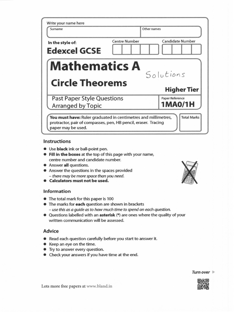 Circle Theorem Topic Solutions | PDF