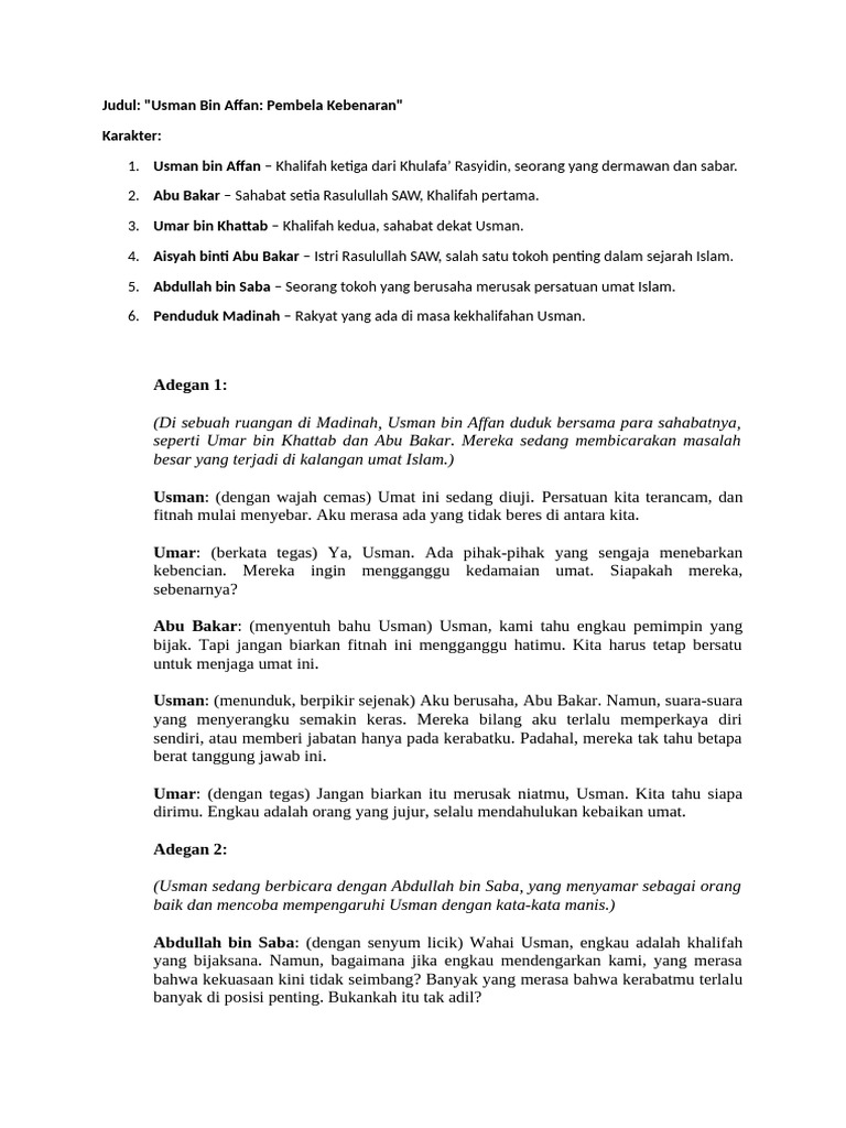 DRAMA USMAN BIN AFFAN | PDF