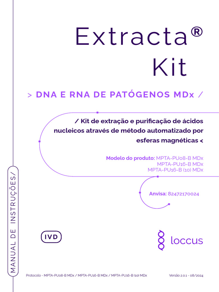 Manual Extracta Kit - DNA e RNA de Patógenos | PDF | Reação em cadeia ...