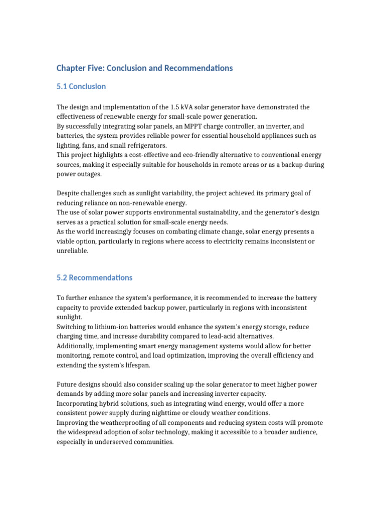 Chapter Five Conclusion and Recommendations | PDF