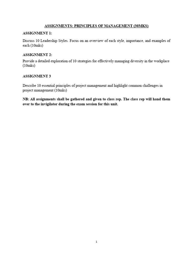 Assignments - Principles of Management | PDF